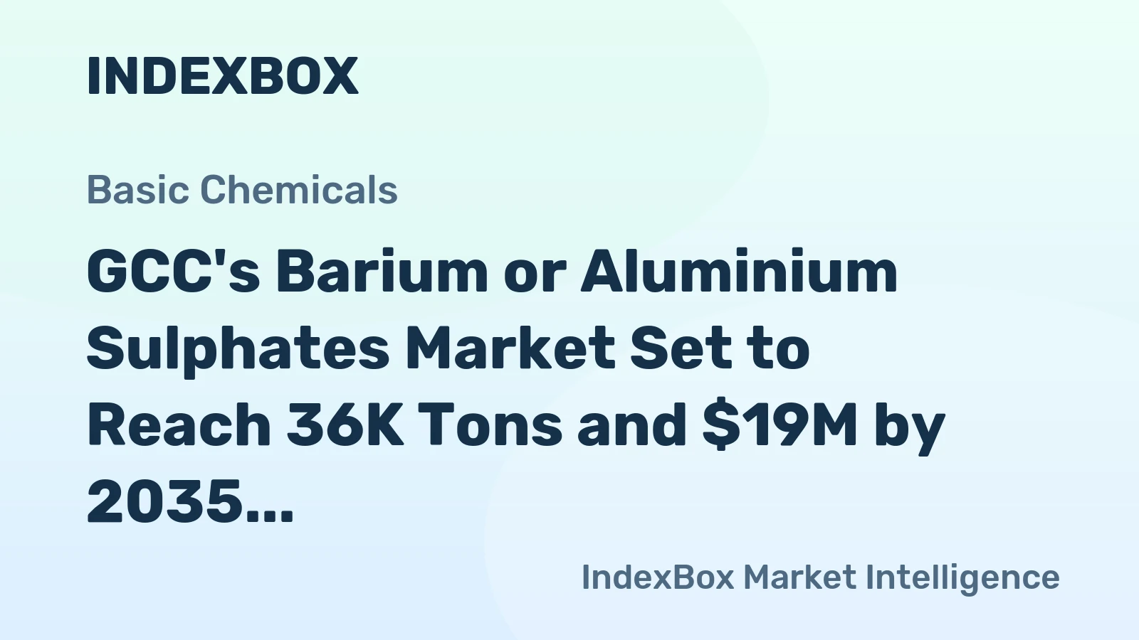 GCC's Barium or Aluminium Sulphates Market Set to Reach 36K Tons and $19M by 2035