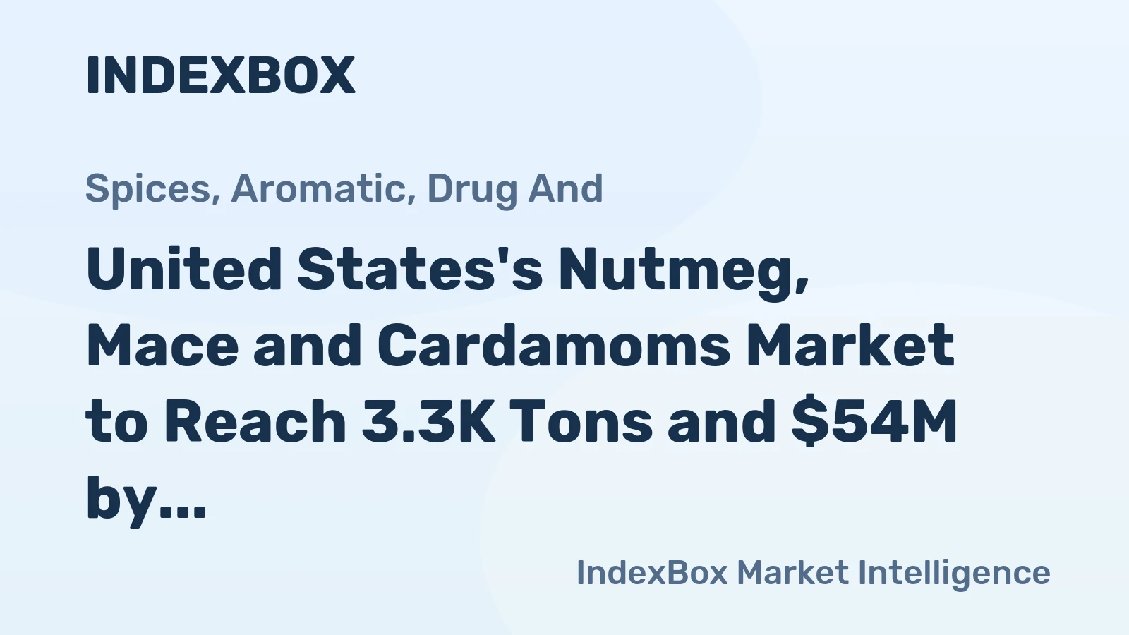 United States's Nutmeg, Mace and Cardamoms Market to Reach 3.3K Tons and $54M by 2035