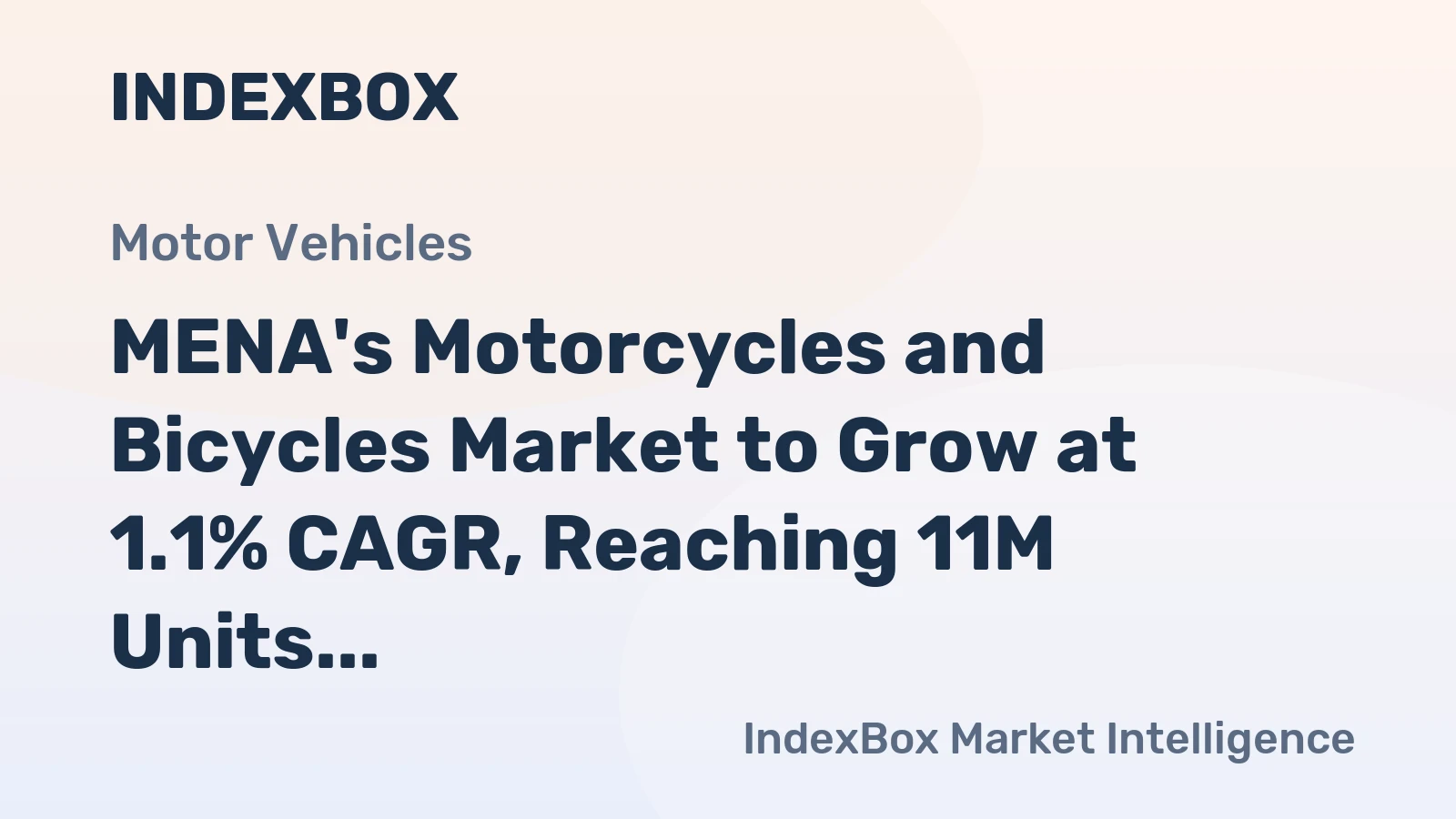 MENA's Motorcycles and Bicycles Market to Grow at 1.1% CAGR, Reaching 11M Units by 2035