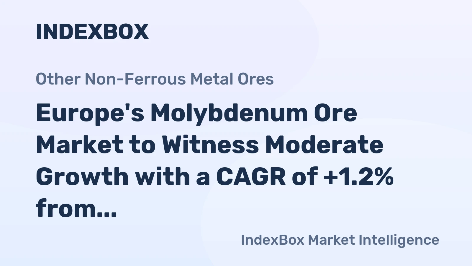 Europe's Molybdenum Ore Market to Witness Moderate Growth with a CAGR of +1.2% from 2024 to 2035