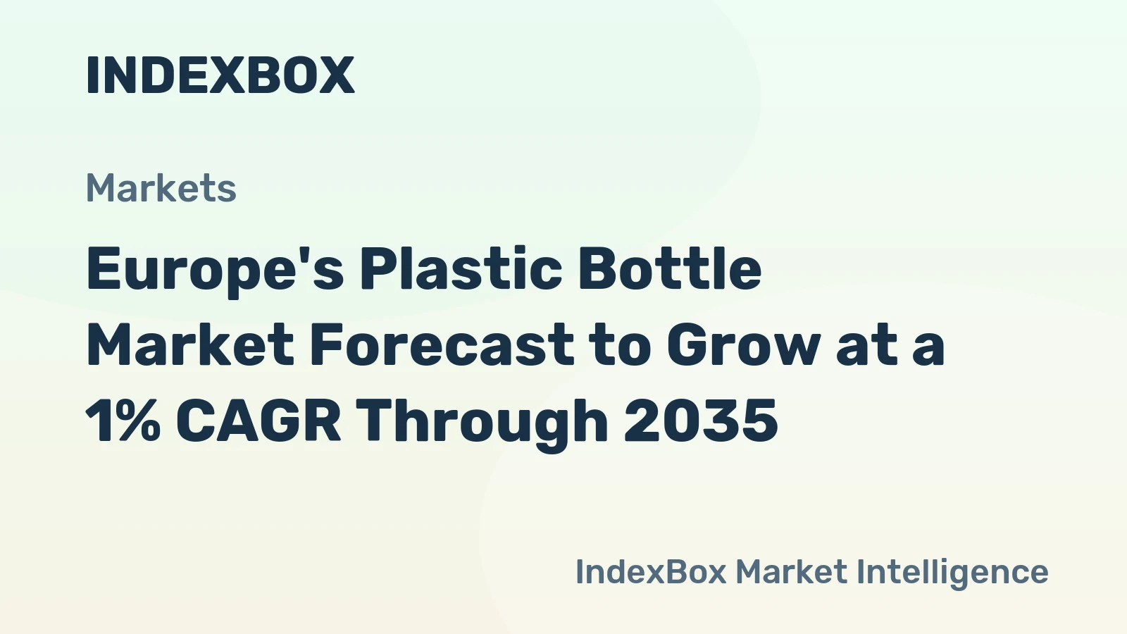 Europe's Plastic Bottle Market Forecast to Grow at a 1% CAGR Through 2035
