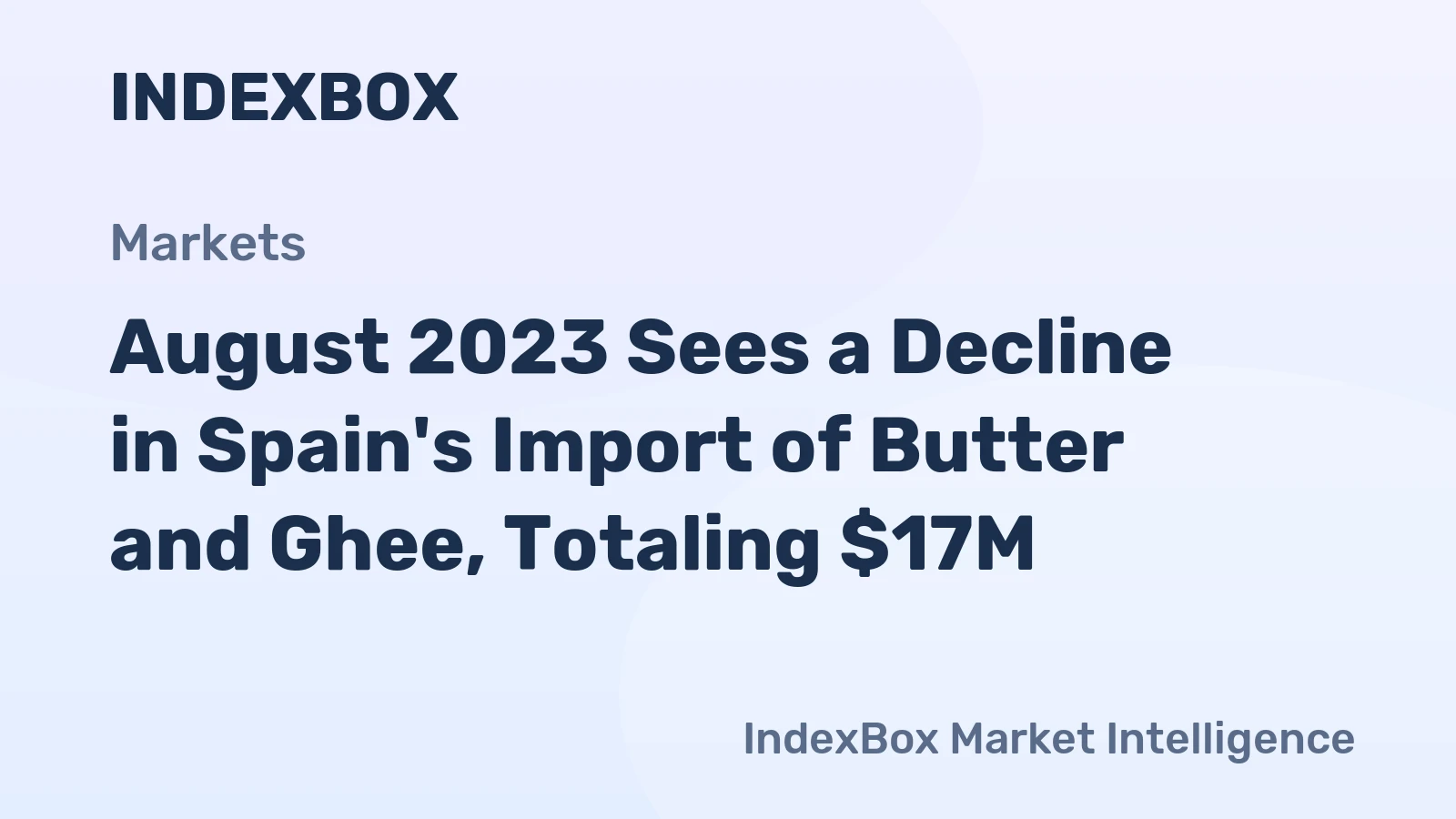 August 2023 Sees a Decline in Spain's Import of Butter and Ghee, Totaling $17M.