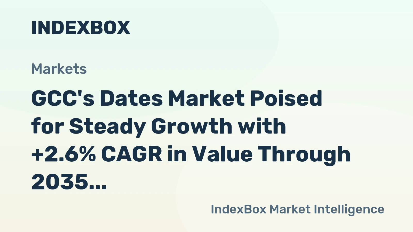 GCC's Dates Market Poised for Steady Growth with +2.6% CAGR in Value Through 2035