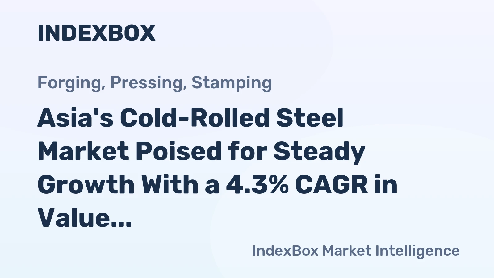 Asia's Cold-Rolled Steel Market Poised for Steady Growth With a 4.3% CAGR in Value Through 2035