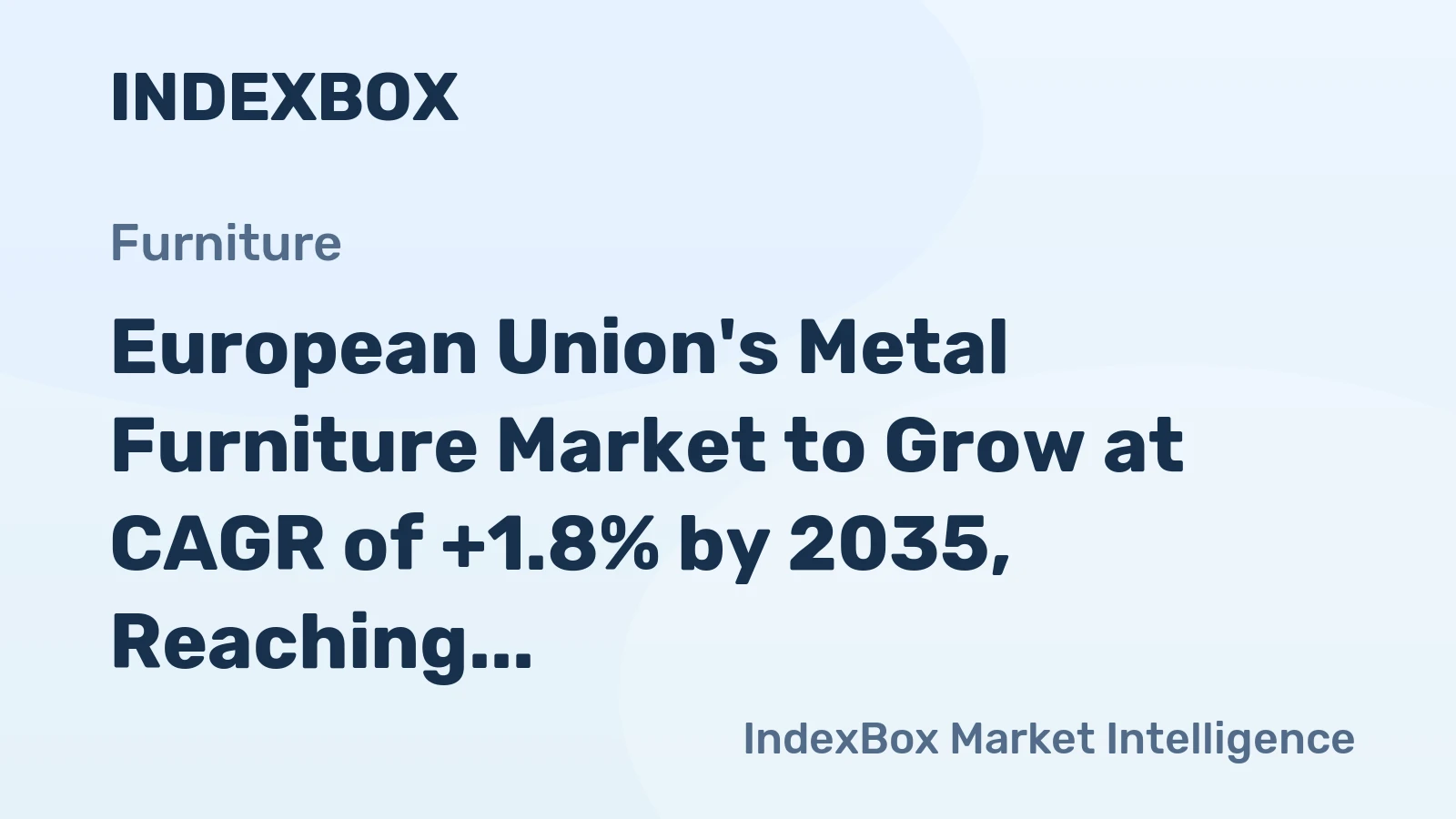 European Union's Metal Furniture Market to Grow at CAGR of +1.8% by 2035, Reaching $12.9B in Value