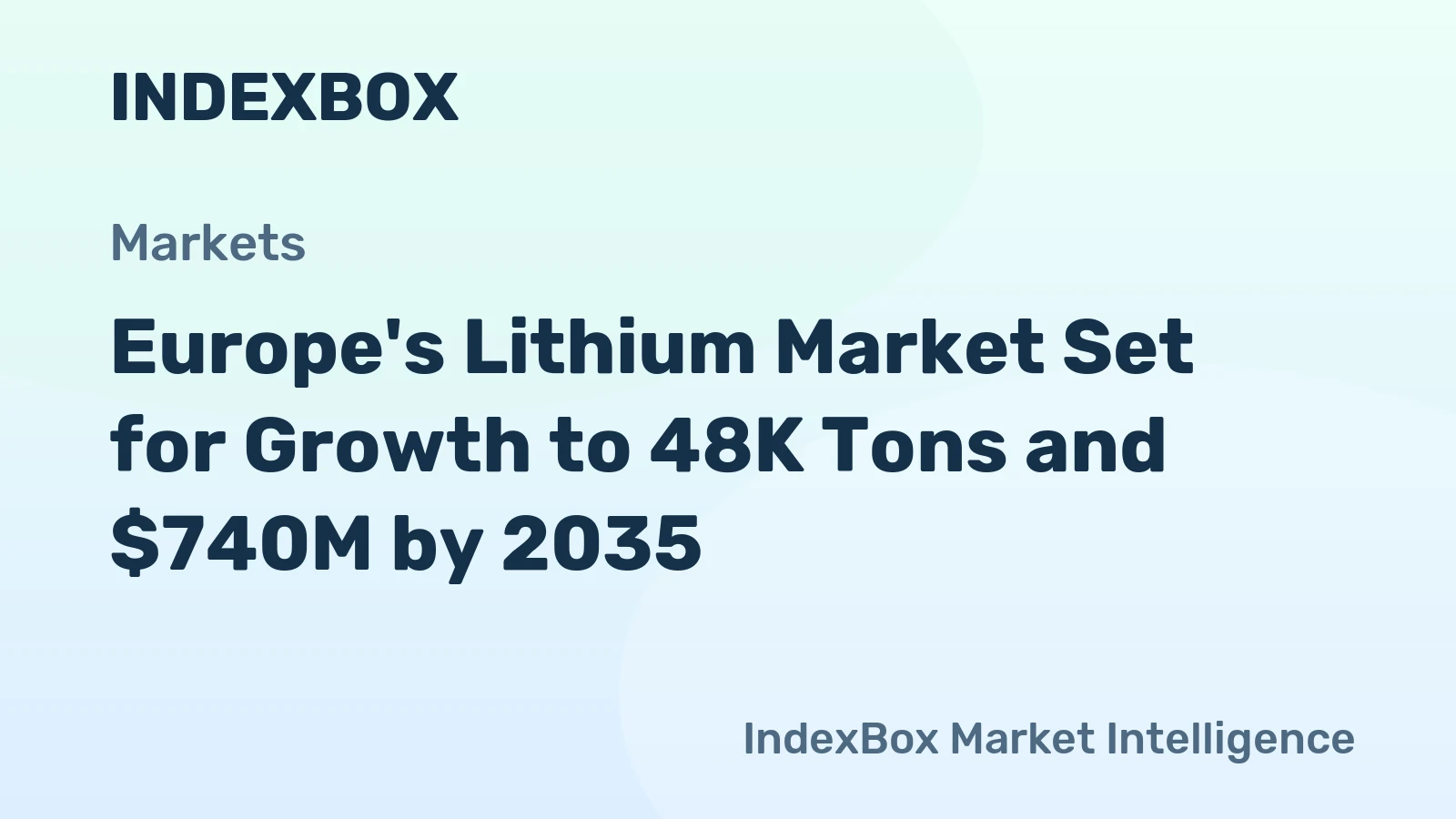 Europe's Lithium Market Set for Growth to 48K Tons and $740M by 2035