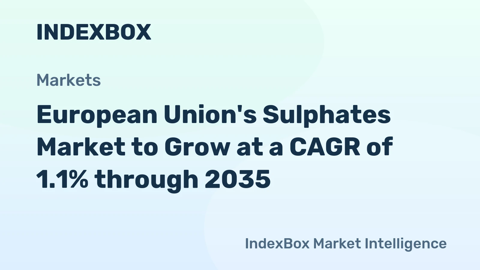 European Union's Sulphates Market to Grow at a CAGR of 1.1% through 2035