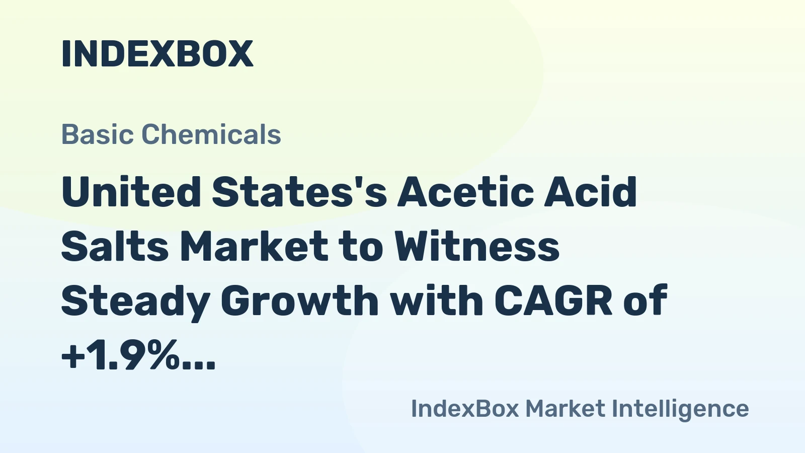 United States's Acetic Acid Salts Market to Witness Steady Growth with CAGR of +1.9% from 2024 to 2035