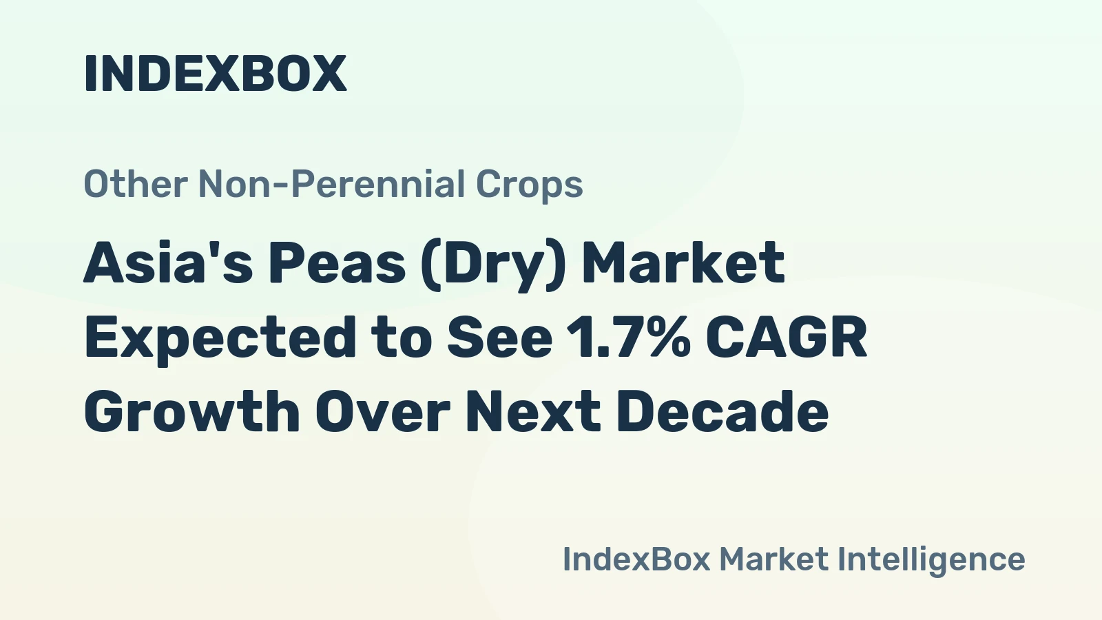 Asia's Peas (Dry) Market Expected to See 1.7% CAGR Growth Over Next Decade