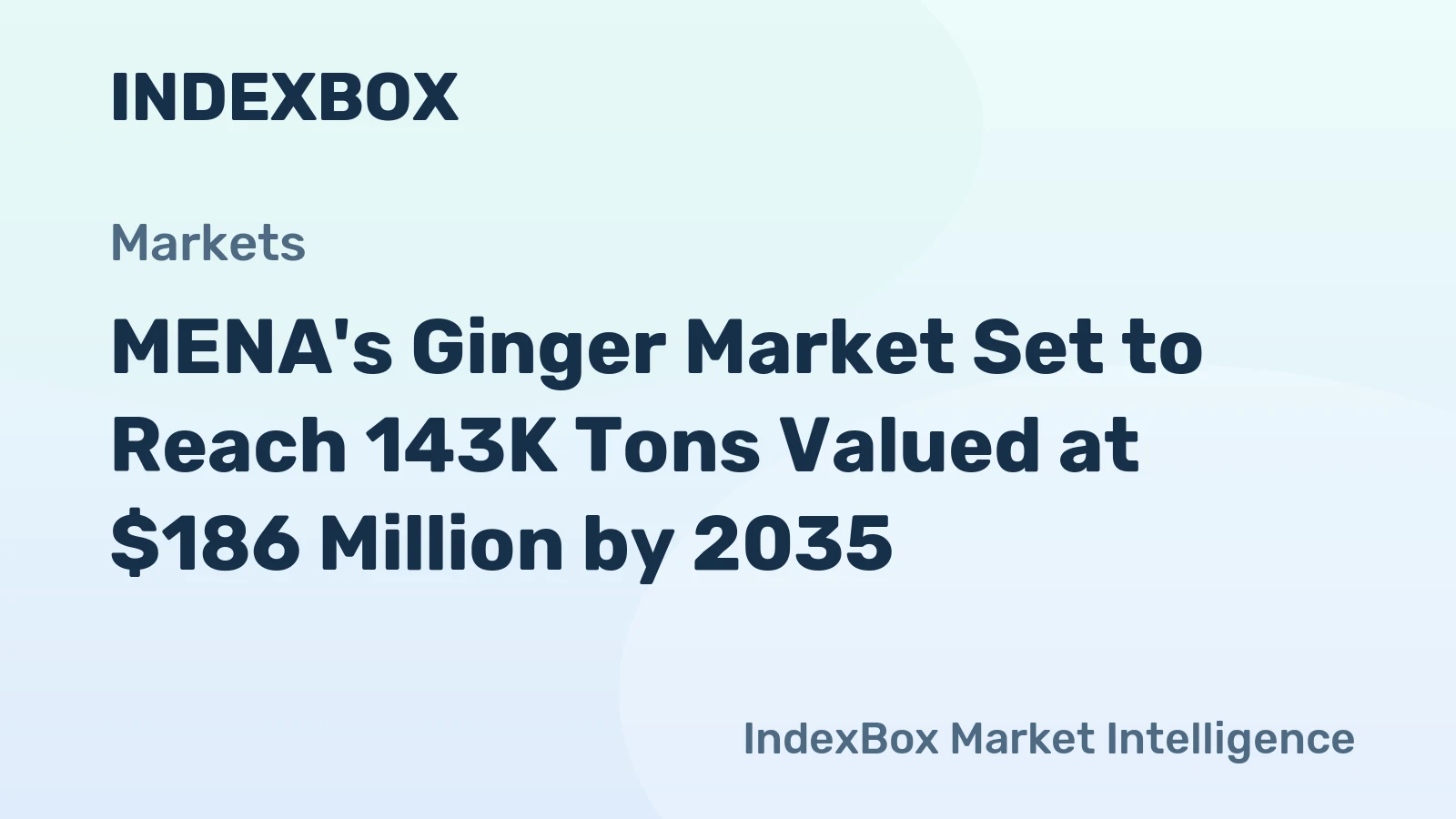 MENA's Ginger Market Set to Reach 143K Tons Valued at $186 Million by 2035