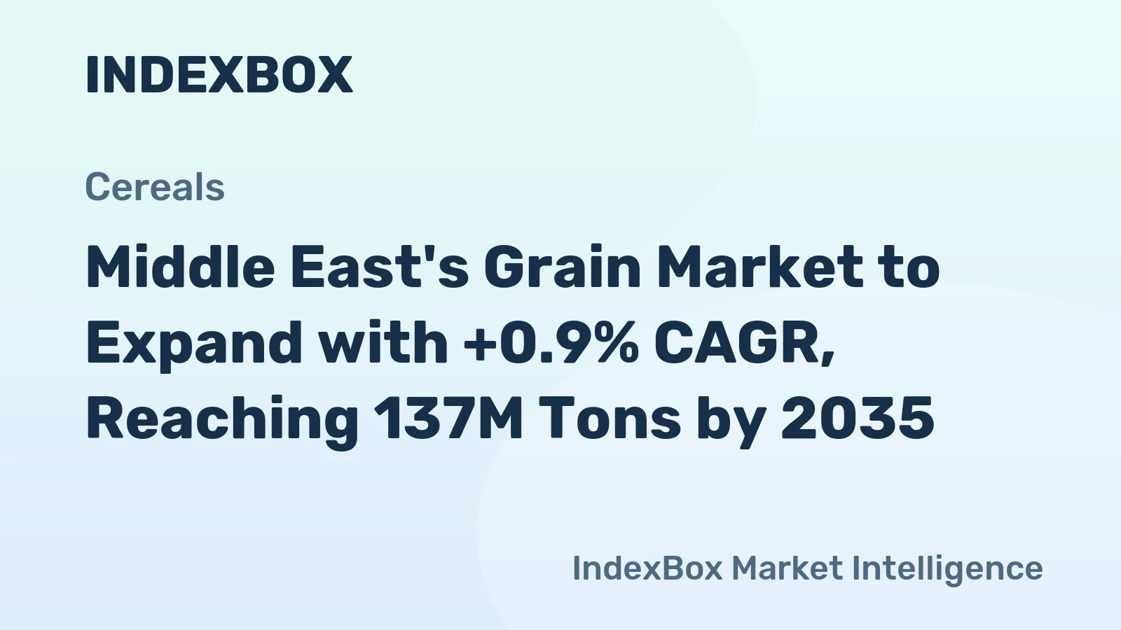 Middle East's Grain Market to Expand with +0.9% CAGR, Reaching 137M Tons by 2035