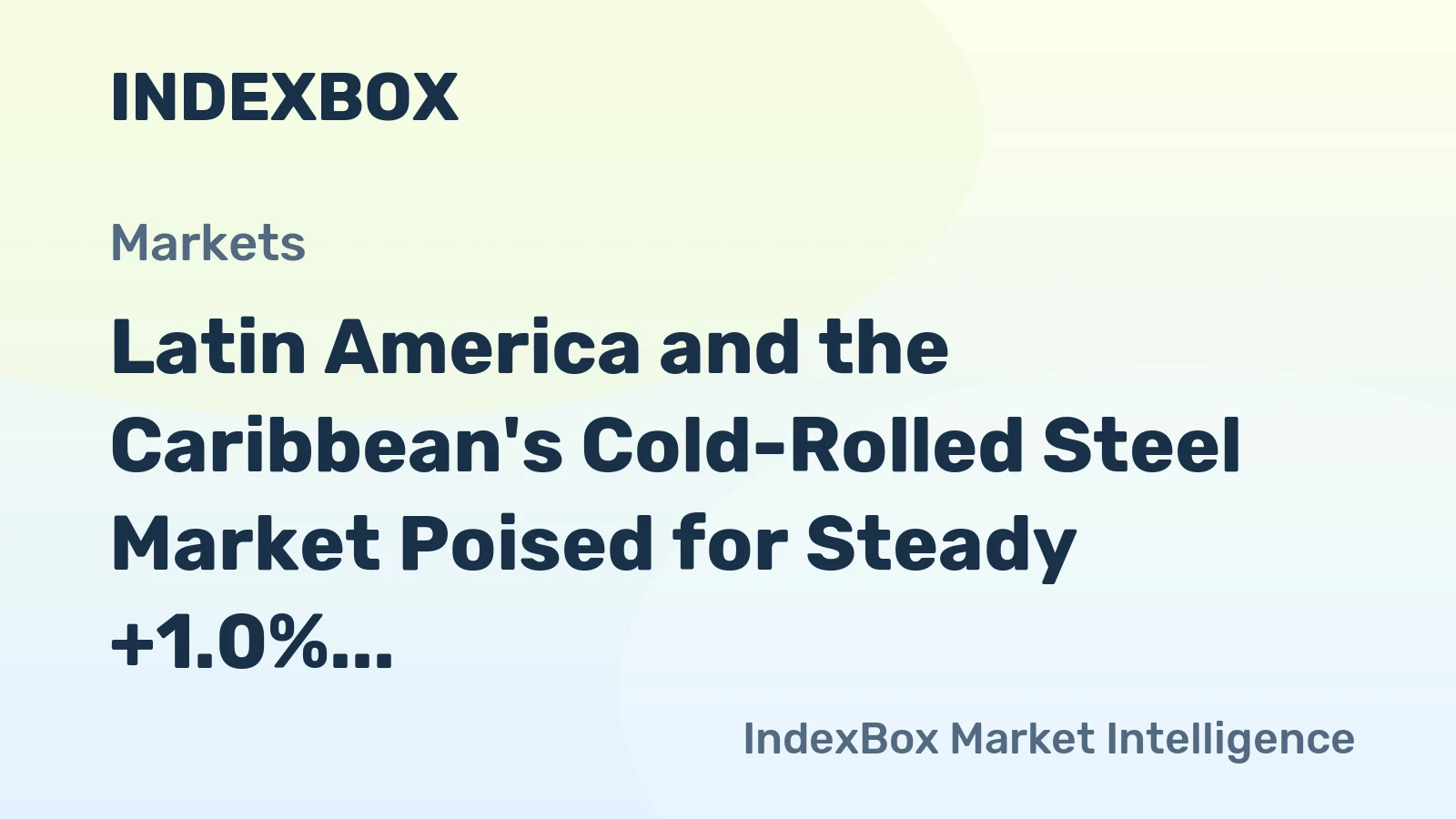 Latin America and the Caribbean's Cold-Rolled Steel Market Poised for Steady +1.0% Volume CAGR Growth