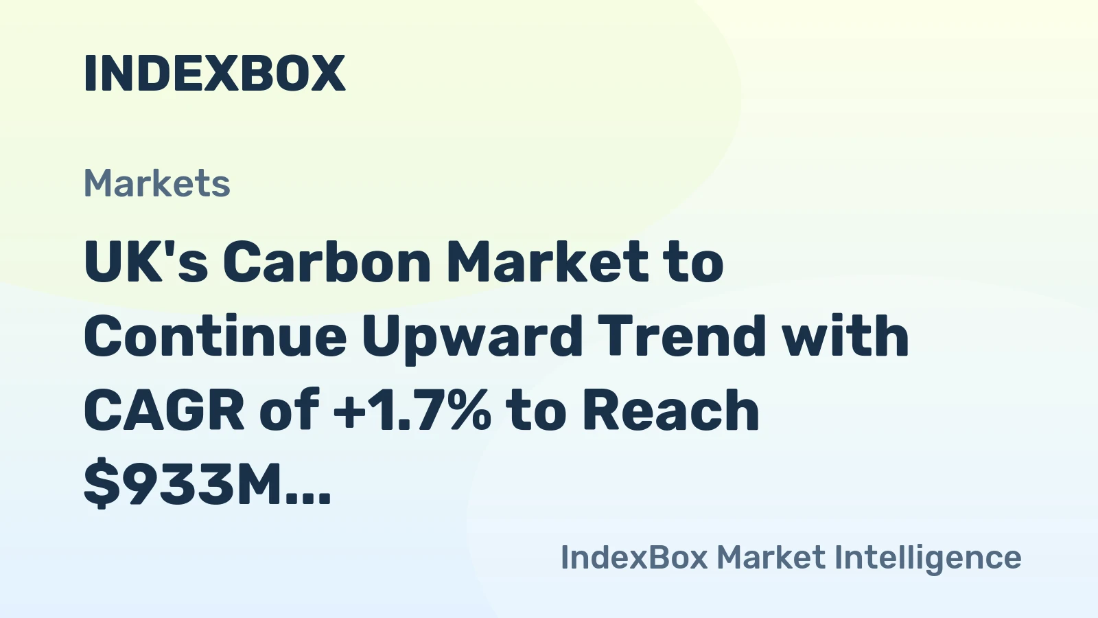 UK's Carbon Market to Continue Upward Trend with CAGR of +1.7% to Reach $933M by 2035