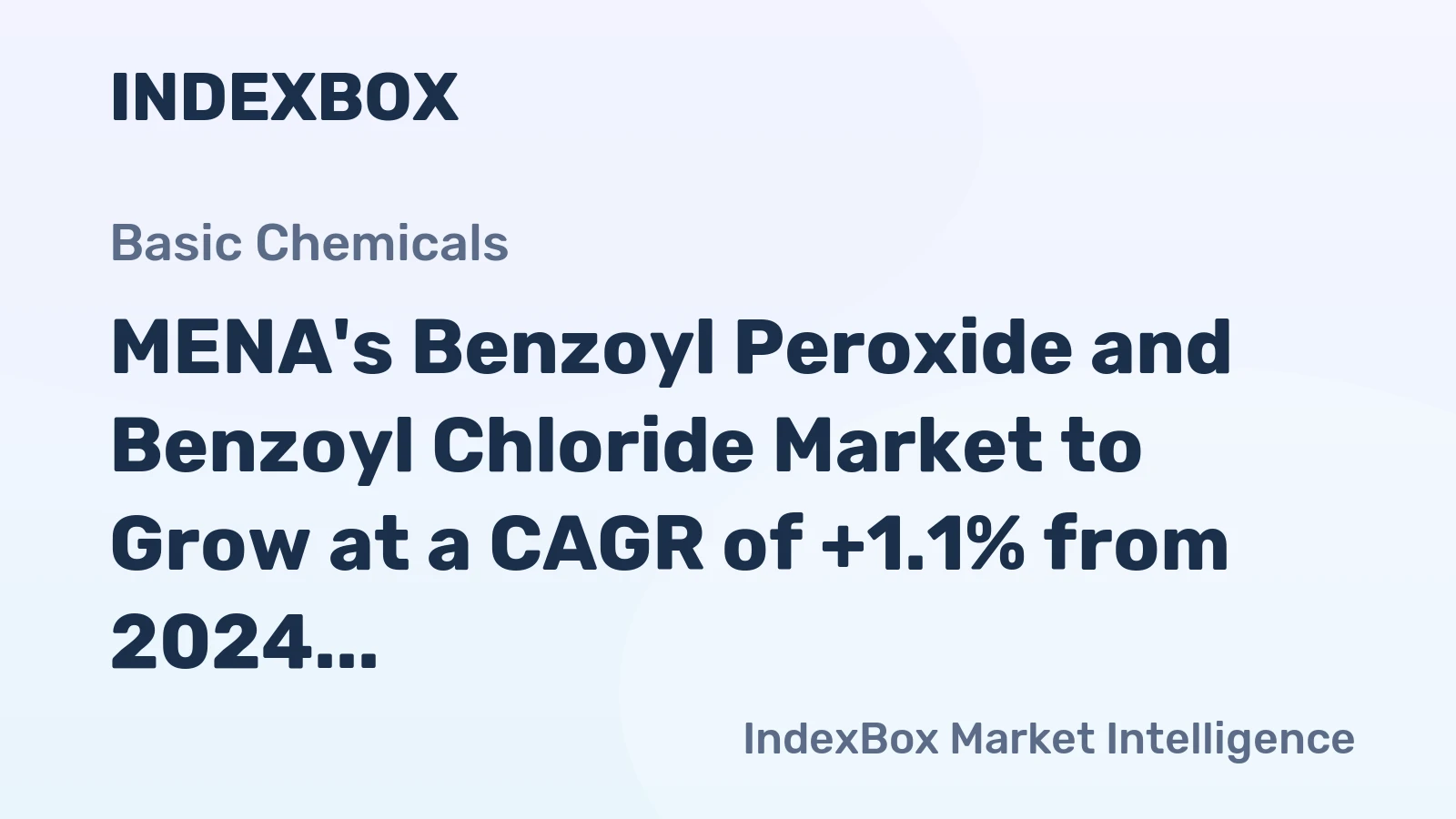 MENA's Benzoyl Peroxide and Benzoyl Chloride Market to Grow at a CAGR of +1.1% from 2024 to 2035
