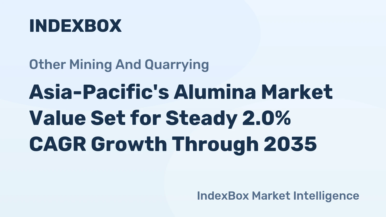 Asia-Pacific's Alumina Market Value Set for Steady 2.0% CAGR Growth Through 2035