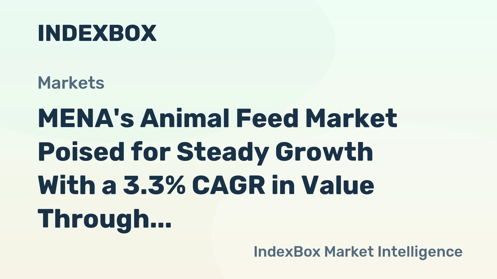 MENA's Animal Feed Market Poised for Steady Growth With a 3.3% CAGR in Value Through 2035