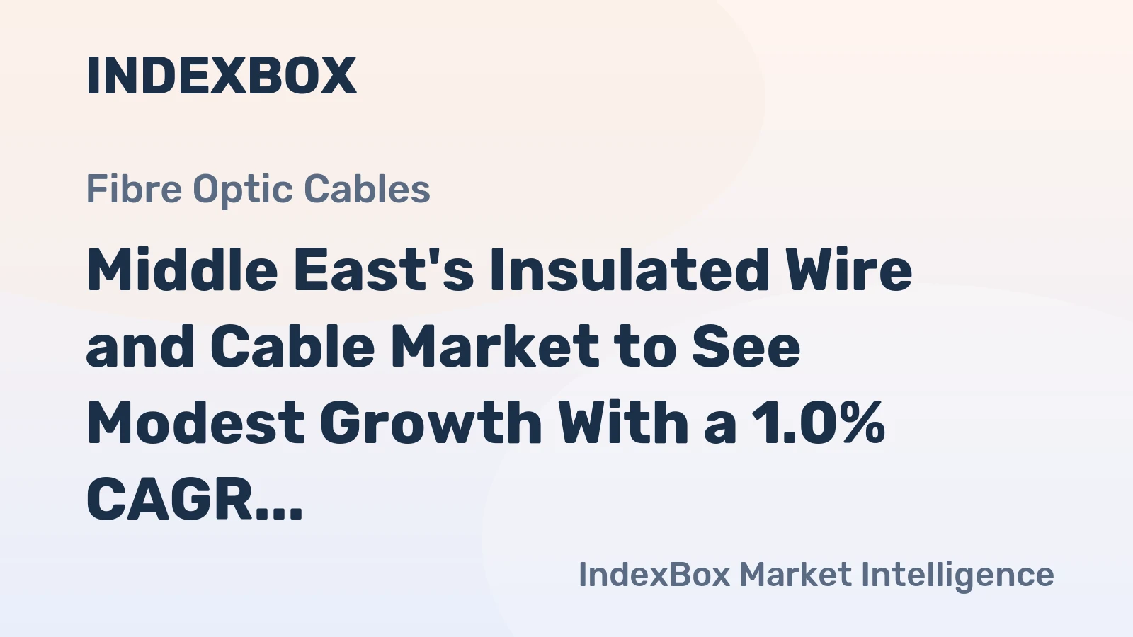 Middle East's Insulated Wire and Cable Market to See Modest Growth With a 1.0% CAGR in Value Through 2035
