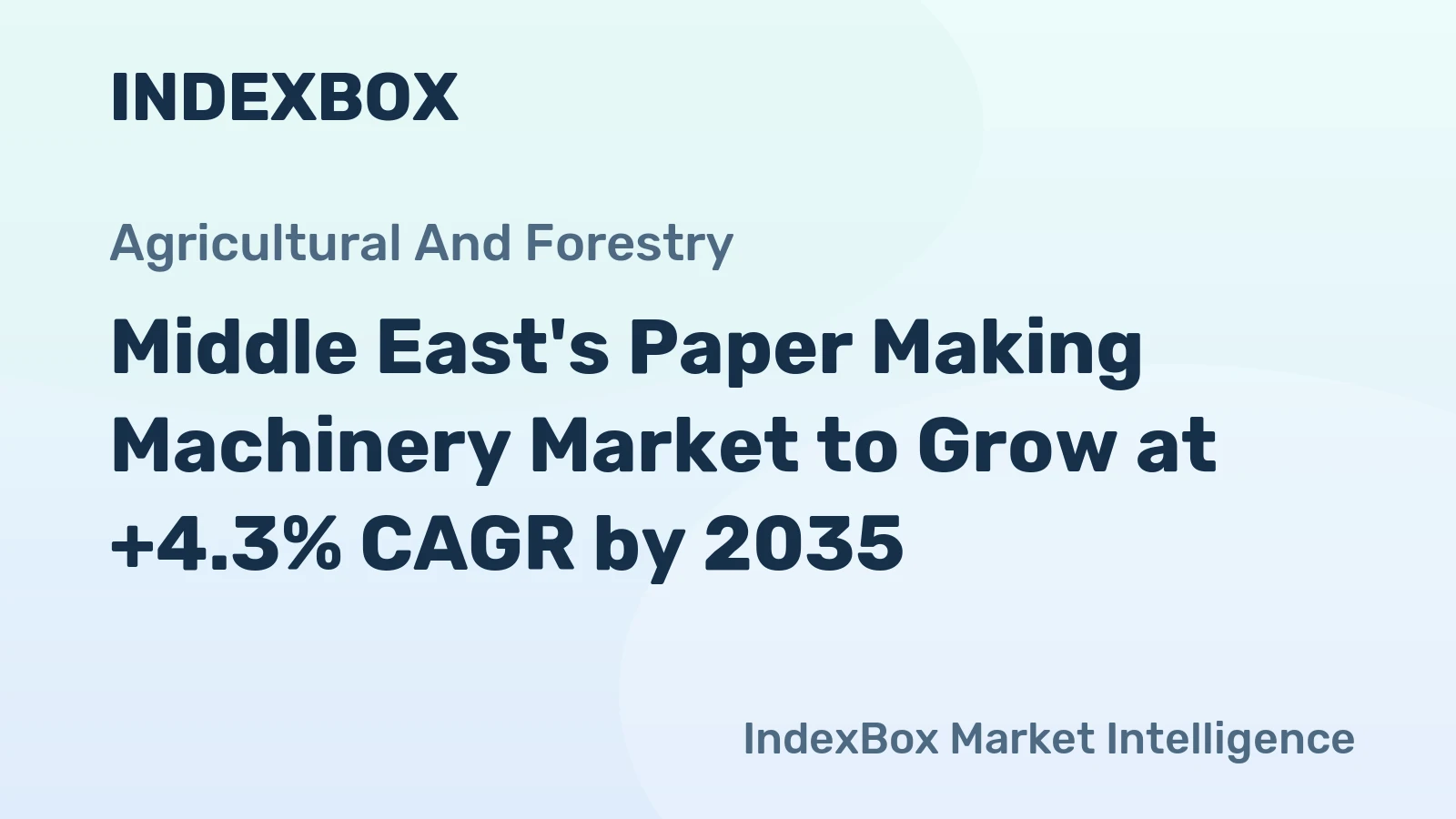 Middle East's Paper Making Machinery Market to Grow at +4.3% CAGR by 2035