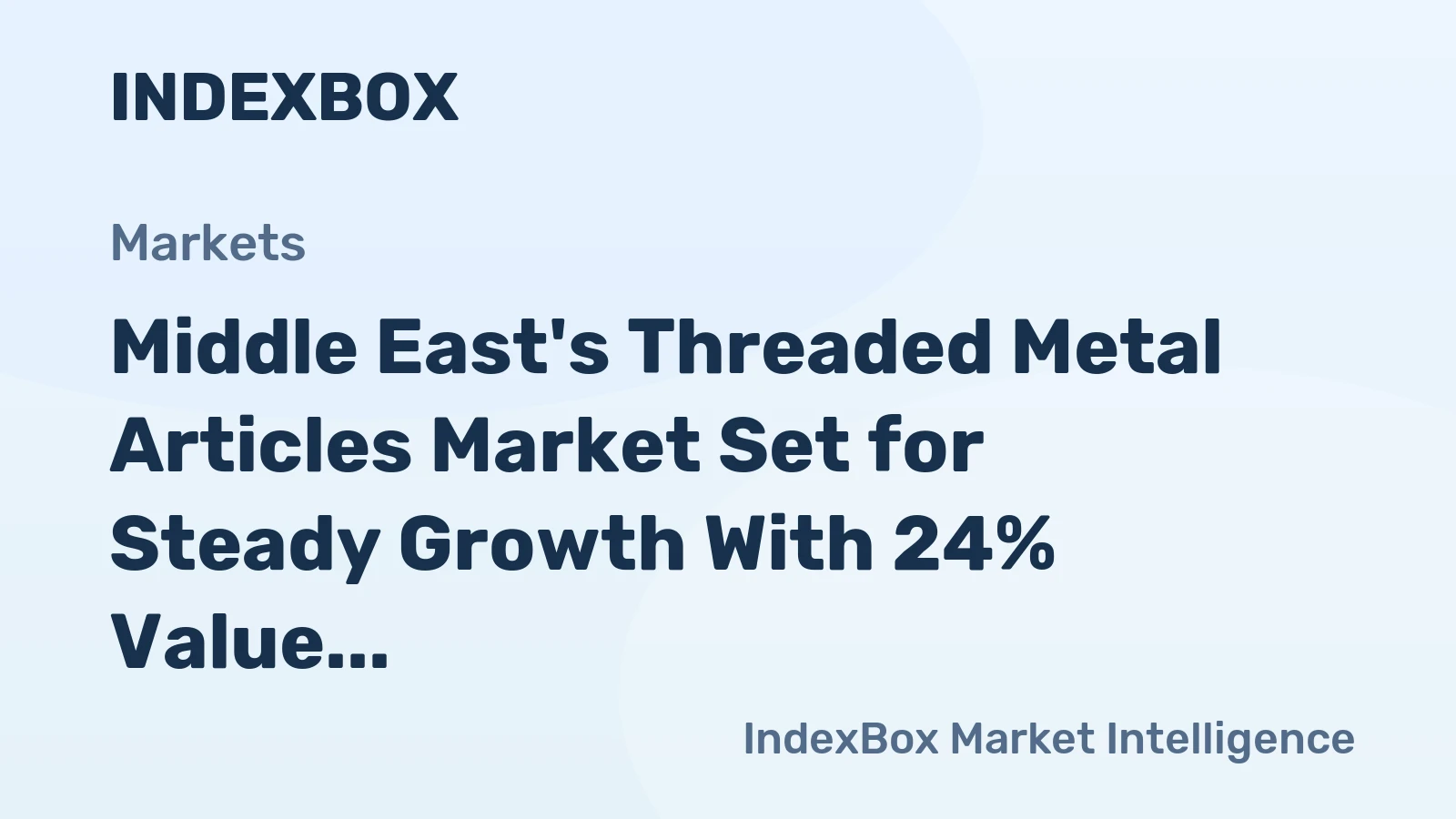 Middle East's Threaded Metal Articles Market Set for Steady Growth With 24% Value CAGR Through 2035