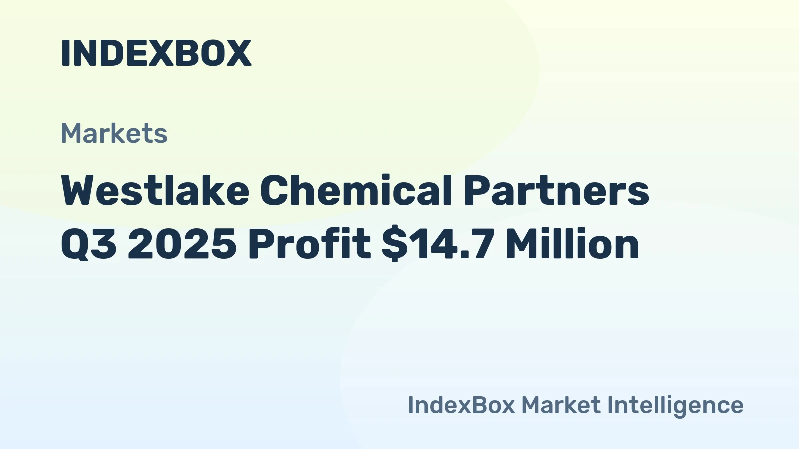 Westlake Chemical Partners Q3 2025 Profit $14.7 Million