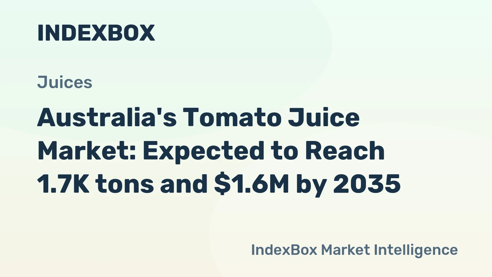 Australia's Tomato Juice Market: Expected to Reach 1.7K tons and $1.6M by 2035