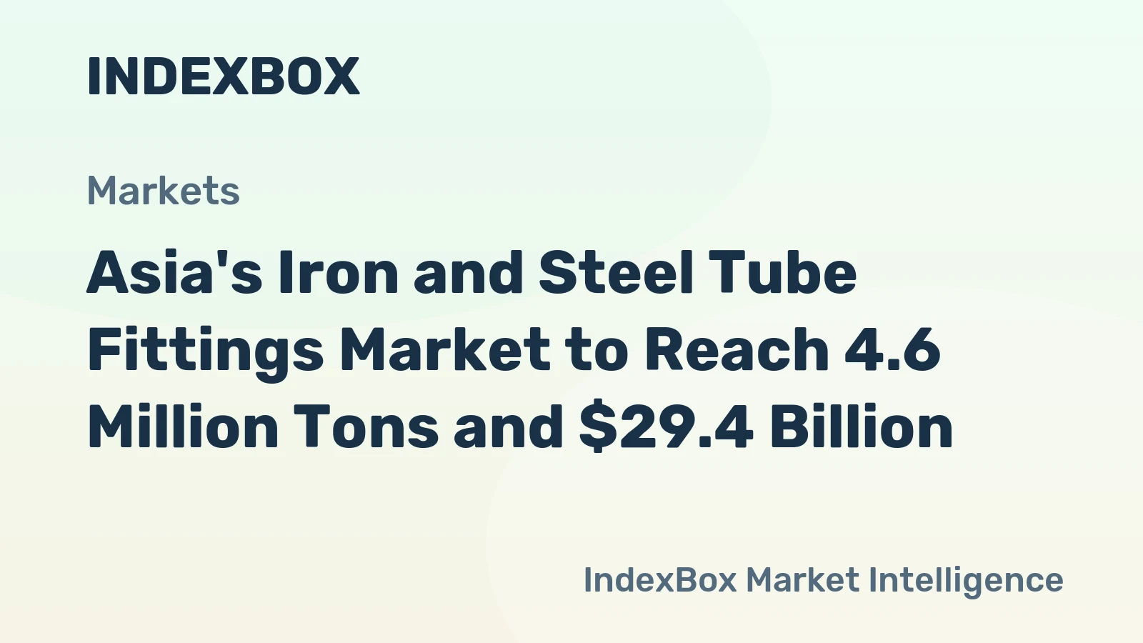Asia's Iron and Steel Tube Fittings Market to Reach 4.6 Million Tons and $29.4 Billion