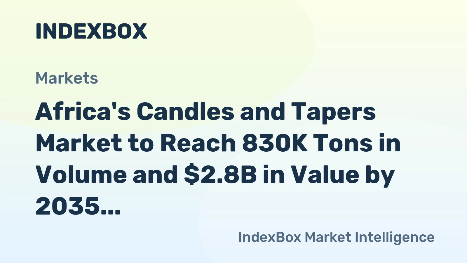 Africa's Candles and Tapers Market to Reach 830K Tons in Volume and $2.8B in Value by 2035