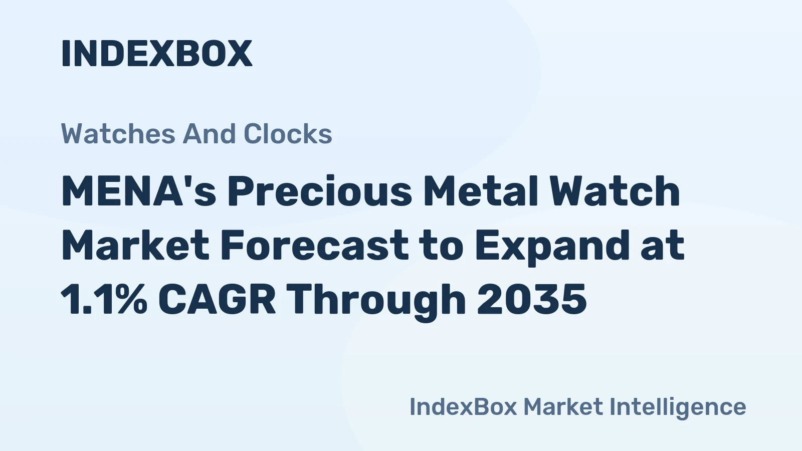 MENA's Precious Metal Watch Market Forecast to Expand at 1.1% CAGR Through 2035