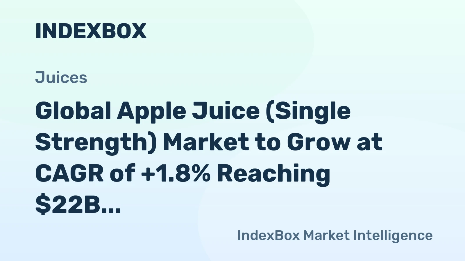 Global Apple Juice (Single Strength) Market to Grow at CAGR of +1.8% Reaching $22B by 2035