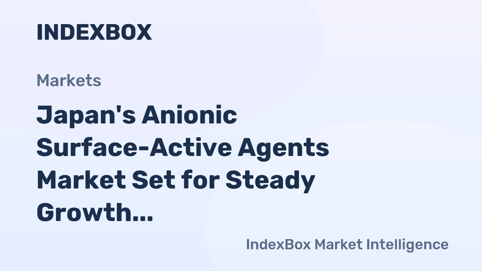 Japan's Anionic Surface-Active Agents Market Set for Steady Growth with 1.5% CAGR Through 2035
