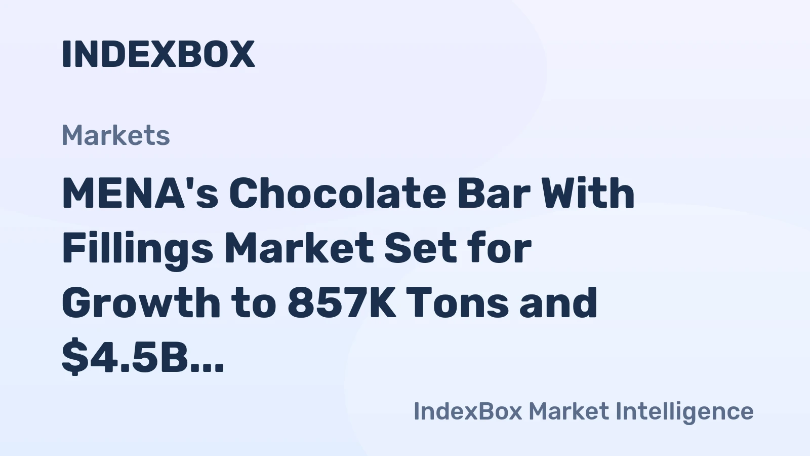 MENA's Chocolate Bar With Fillings Market Set for Growth to 857K Tons and $4.5B Value