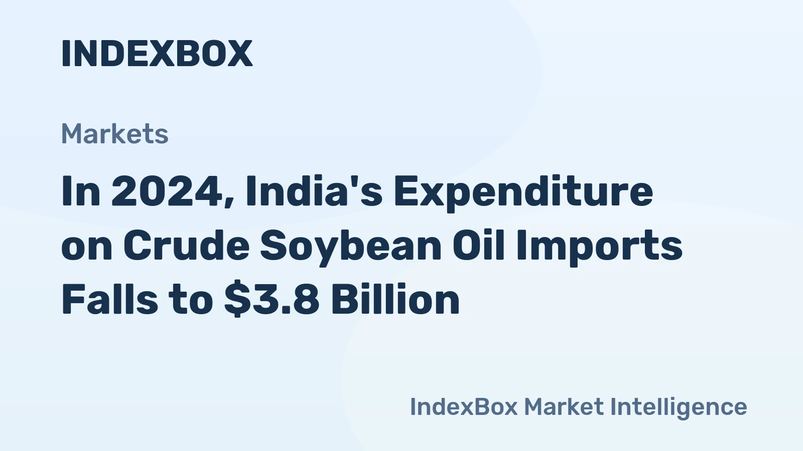 In 2024, India's Expenditure on Crude Soybean Oil Imports Falls to $3.8 Billion