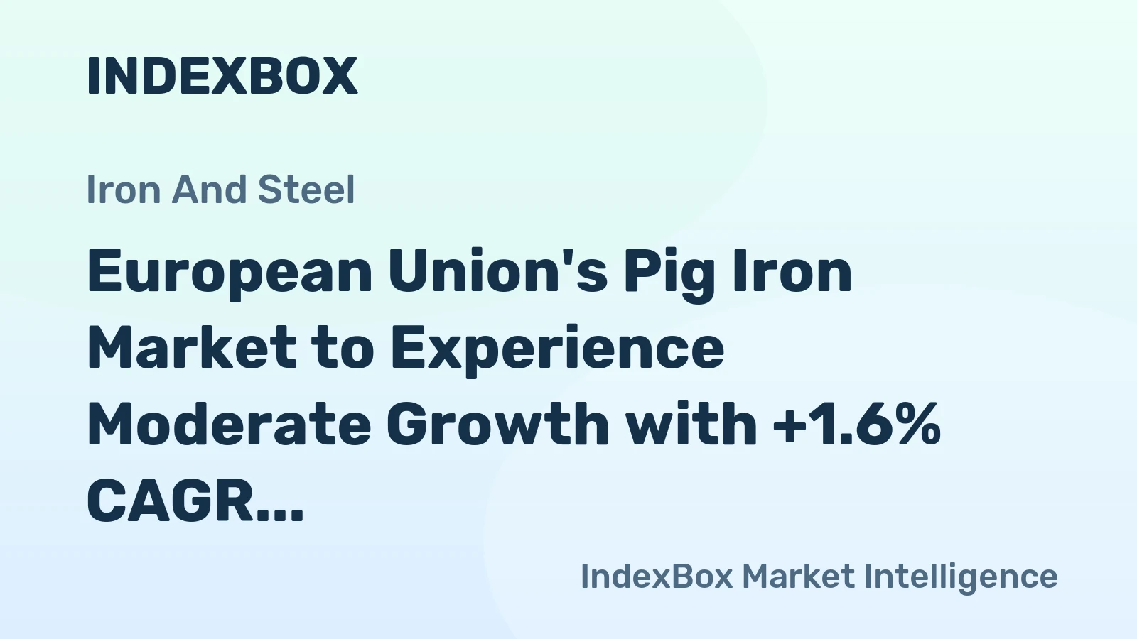 European Union's Pig Iron Market to Experience Moderate Growth with +1.6% CAGR from 2024 to 2035