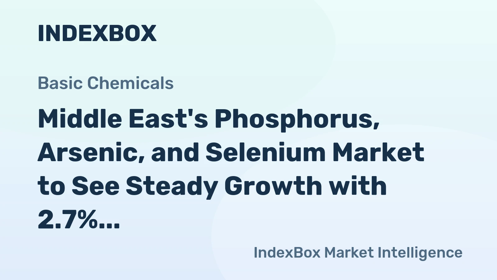 Middle East's Phosphorus, Arsenic, and Selenium Market to See Steady Growth with 2.7% CAGR