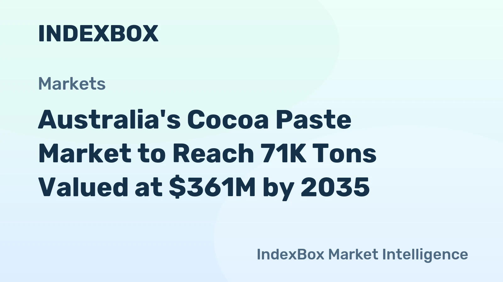 Australia's Cocoa Paste Market to Reach 71K Tons Valued at $361M by 2035