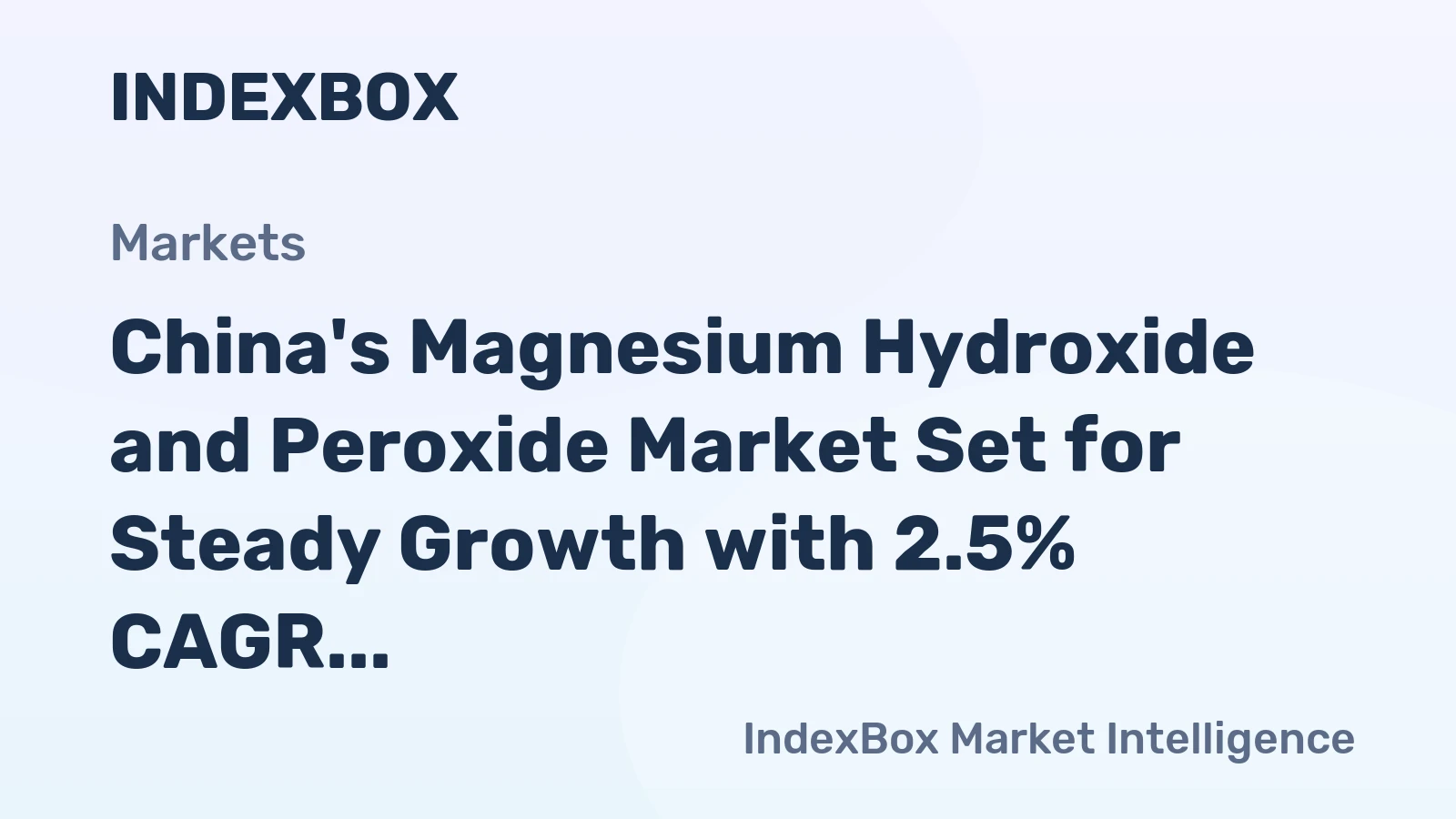 China's Magnesium Hydroxide and Peroxide Market Set for Steady Growth with 2.5% CAGR Through 2035