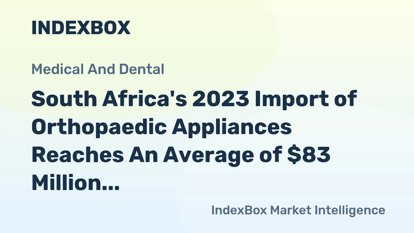 South Africa's 2023 Import of Orthopaedic Appliances Reaches An Average of $83 Million