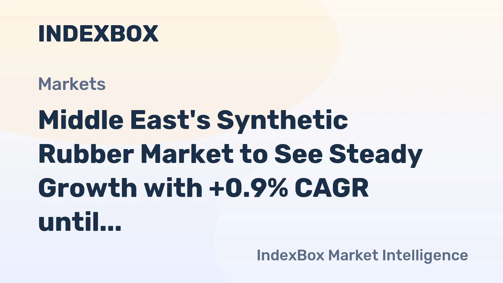 Middle East's Synthetic Rubber Market to See Steady Growth with +0.9% CAGR until 2035