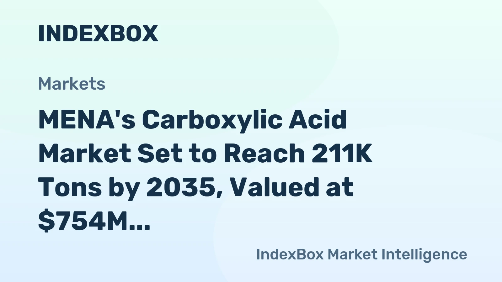 MENA's Carboxylic Acid Market Set to Reach 211K Tons by 2035, Valued at $754M