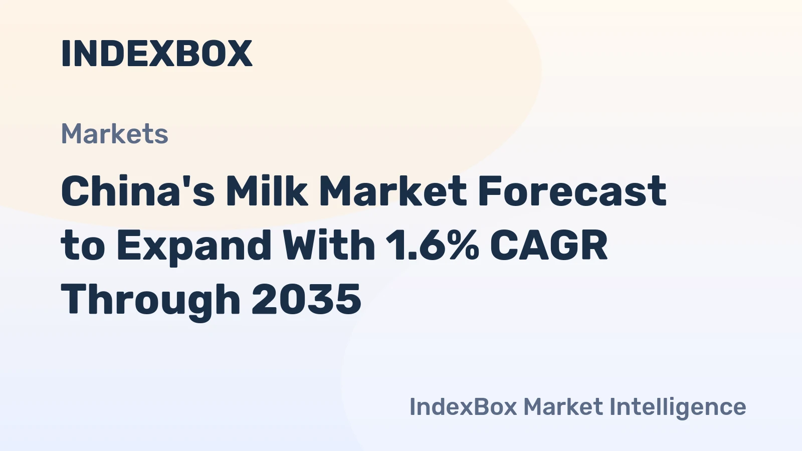 China's Milk Market Forecast to Expand With 1.6% CAGR Through 2035