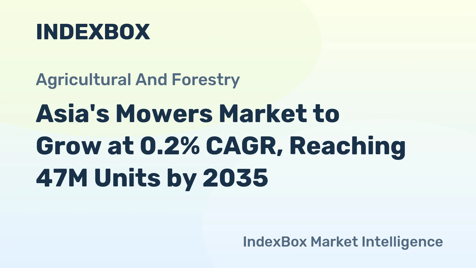 Asia's Mowers Market to Grow at 0.2% CAGR, Reaching 47M Units by 2035