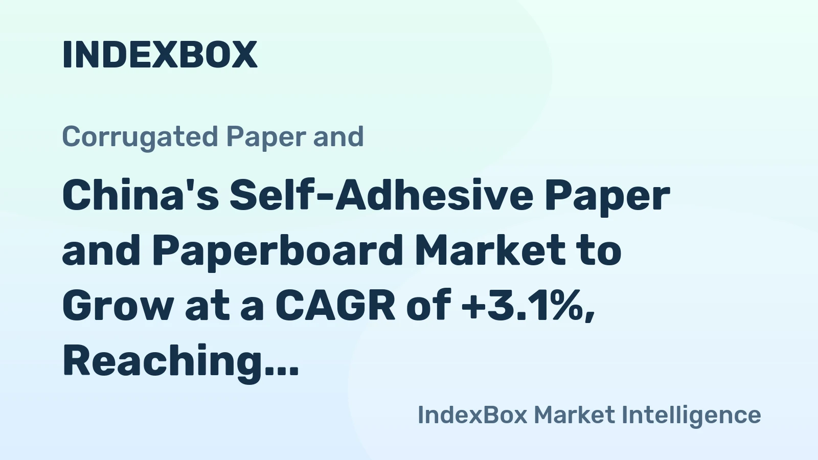 China's Self-Adhesive Paper and Paperboard Market to Grow at a CAGR of +3.1%, Reaching $6.1B by 2035