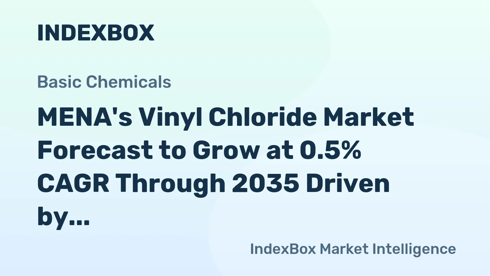 MENA's Vinyl Chloride Market Forecast to Grow at 0.5% CAGR Through 2035 Driven by Rising Demand