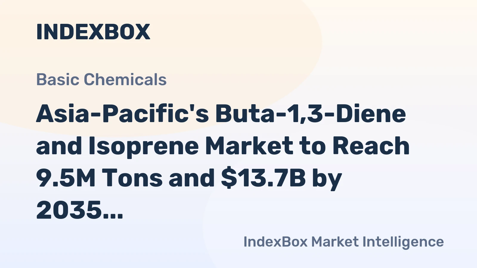 Asia-Pacific's Buta-1,3-Diene and Isoprene Market to Reach 9.5M Tons and $13.7B by 2035