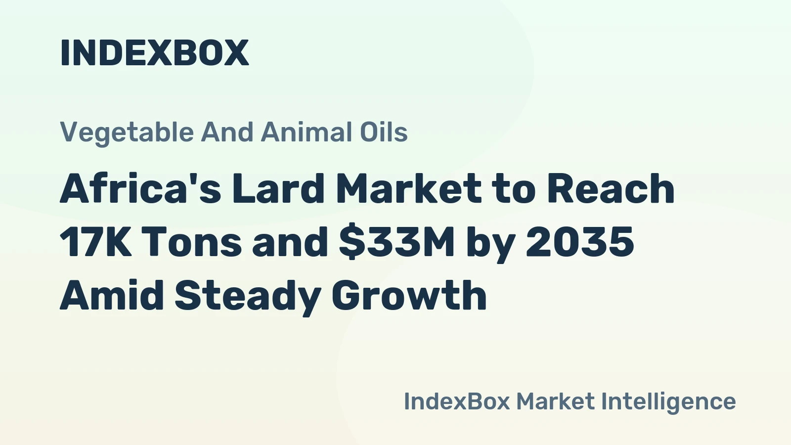 Africa's Lard Market to Reach 17K Tons and $33M by 2035 Amid Steady Growth