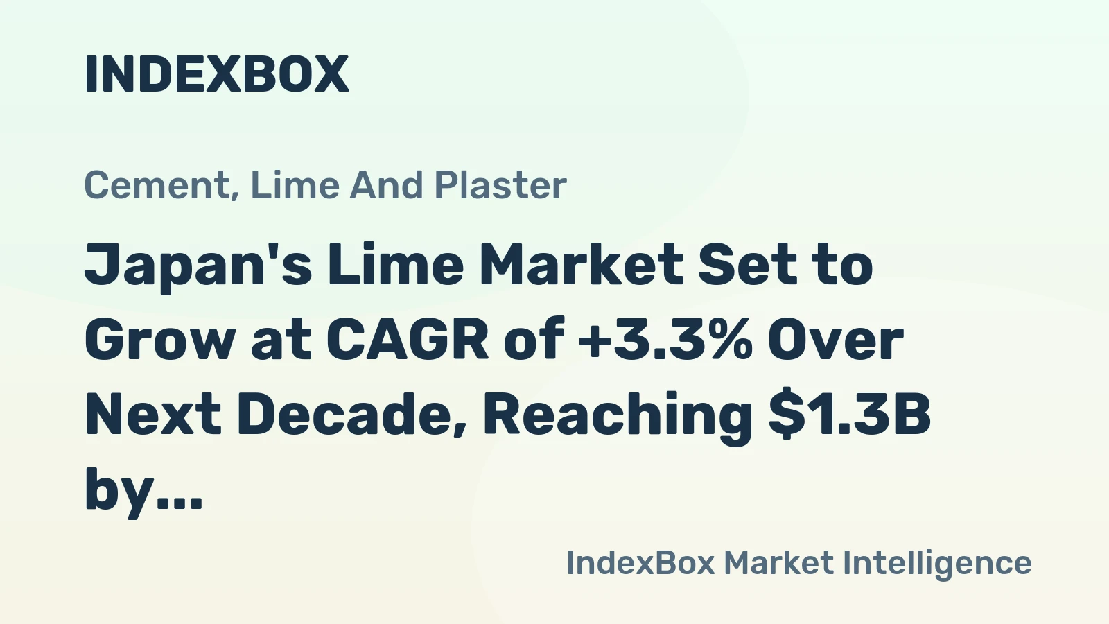 Japan's Lime Market Set to Grow at CAGR of +3.3% Over Next Decade, Reaching $1.3B by 2035