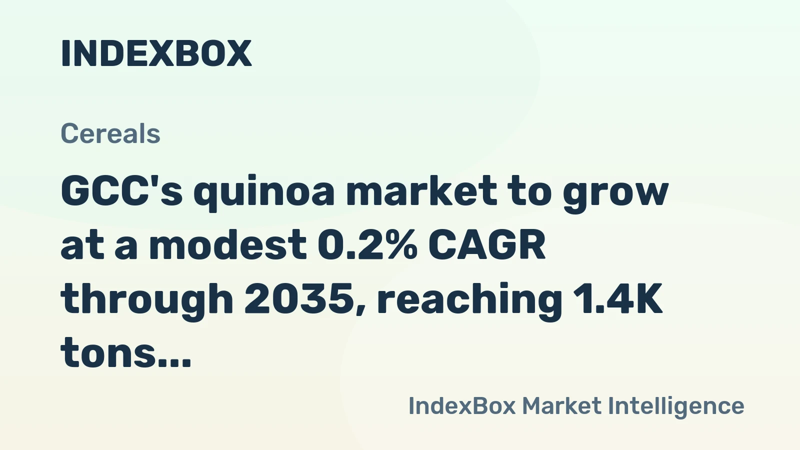 GCC's quinoa market to grow at a modest 0.2% CAGR through 2035, reaching 1.4K tons, as demand continues its upward trend.