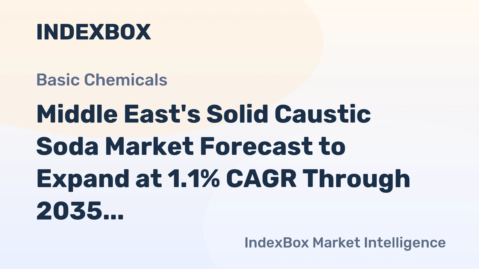 Middle East's Solid Caustic Soda Market Forecast to Expand at 1.1% CAGR Through 2035