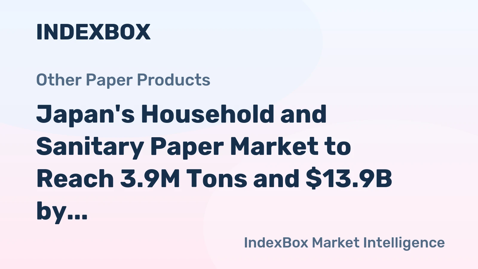 Japan's Household and Sanitary Paper Market to Reach 3.9M Tons and $13.9B by 2035