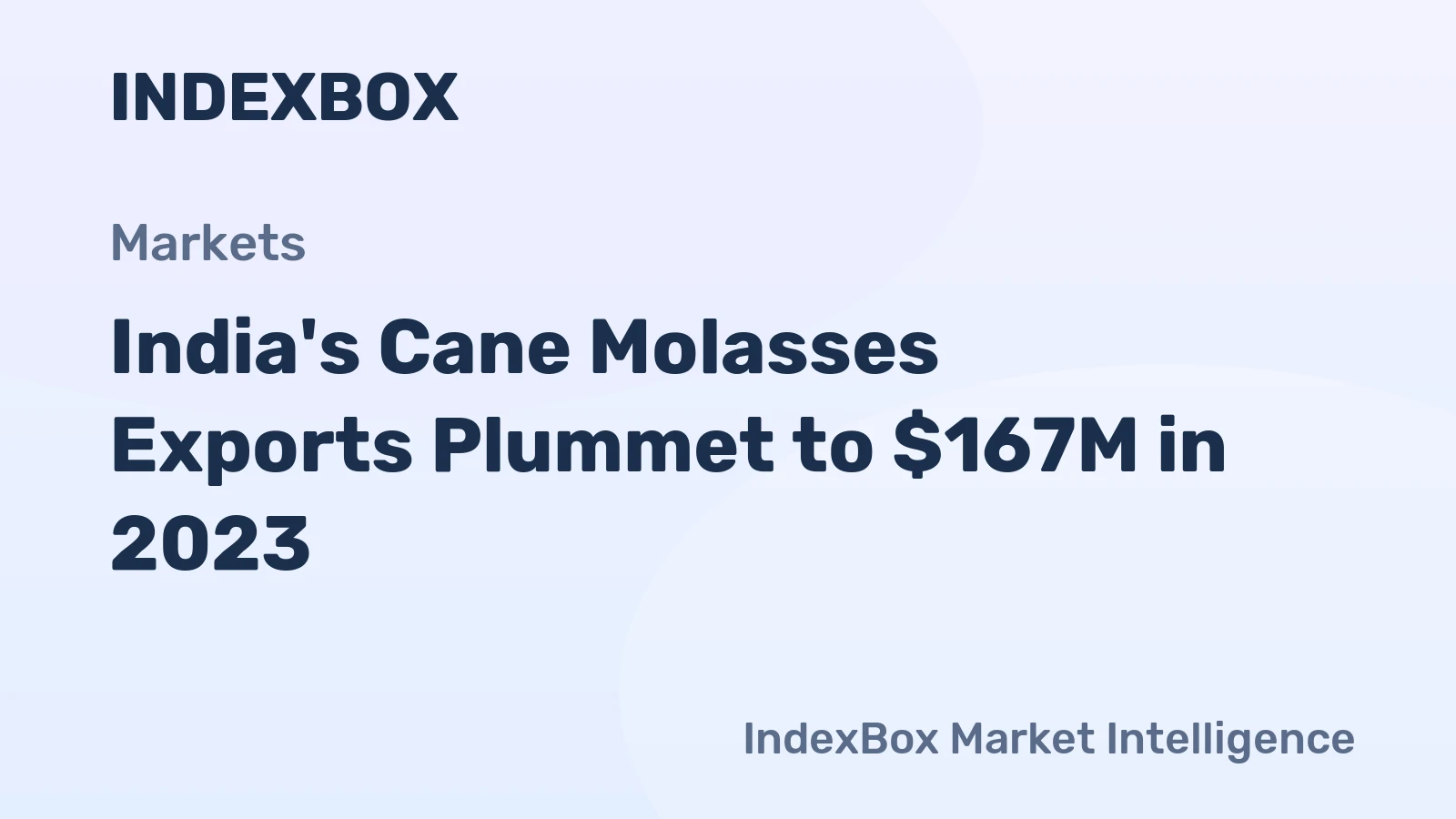 India's Cane Molasses Exports Plummet to $167M in 2023